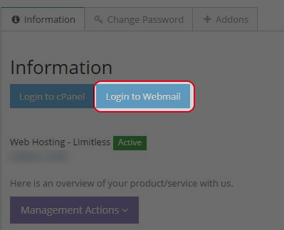 Access webmail from customer control panel | Dataplugs